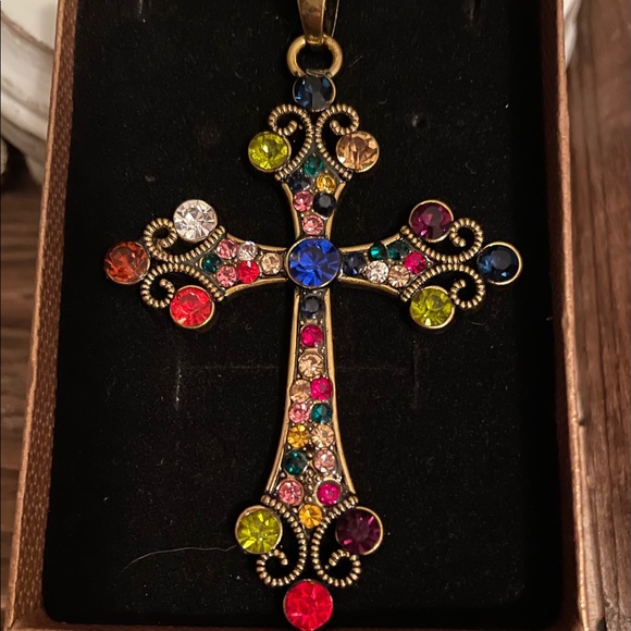 Jewelry | Multi Colored Cross Pendant Necklace | Poshmark